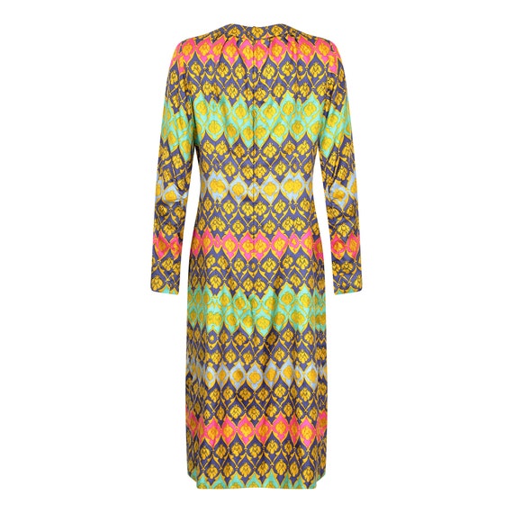 1960s Lachasse Bee Pattern Silk Dress - Gem