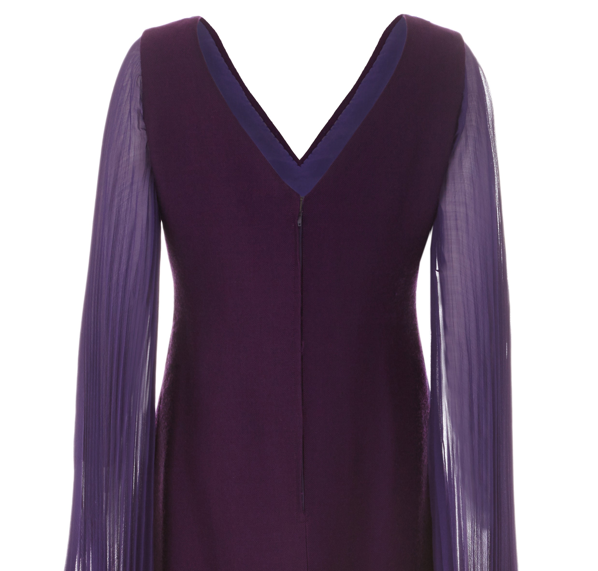 1970s Nikos-takis Couture Purple Wool and Chiffon Dress - Etsy