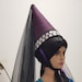 Gothic Inspired Women's Hennin Wimple Cone Hat With Long Black Veil and ...