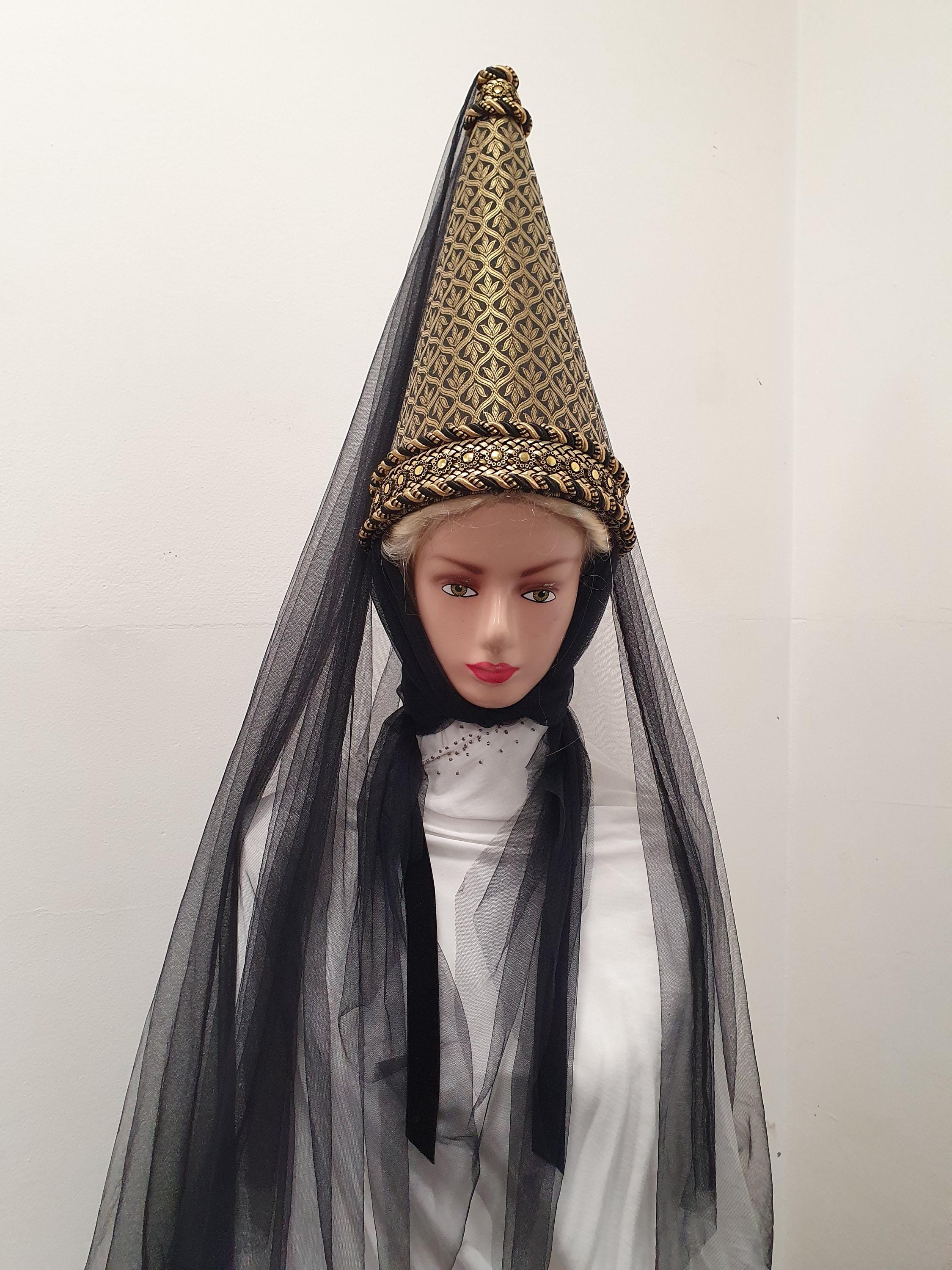 Damsel in Distress Black & Gold Fleur De Lis Ladies Fantasy Medieval ...