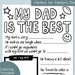 Printable Coloring Card My Dad is the Best Father's Day - Etsy