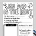 Printable Coloring Card My Dad is the Best Father's Day - Etsy