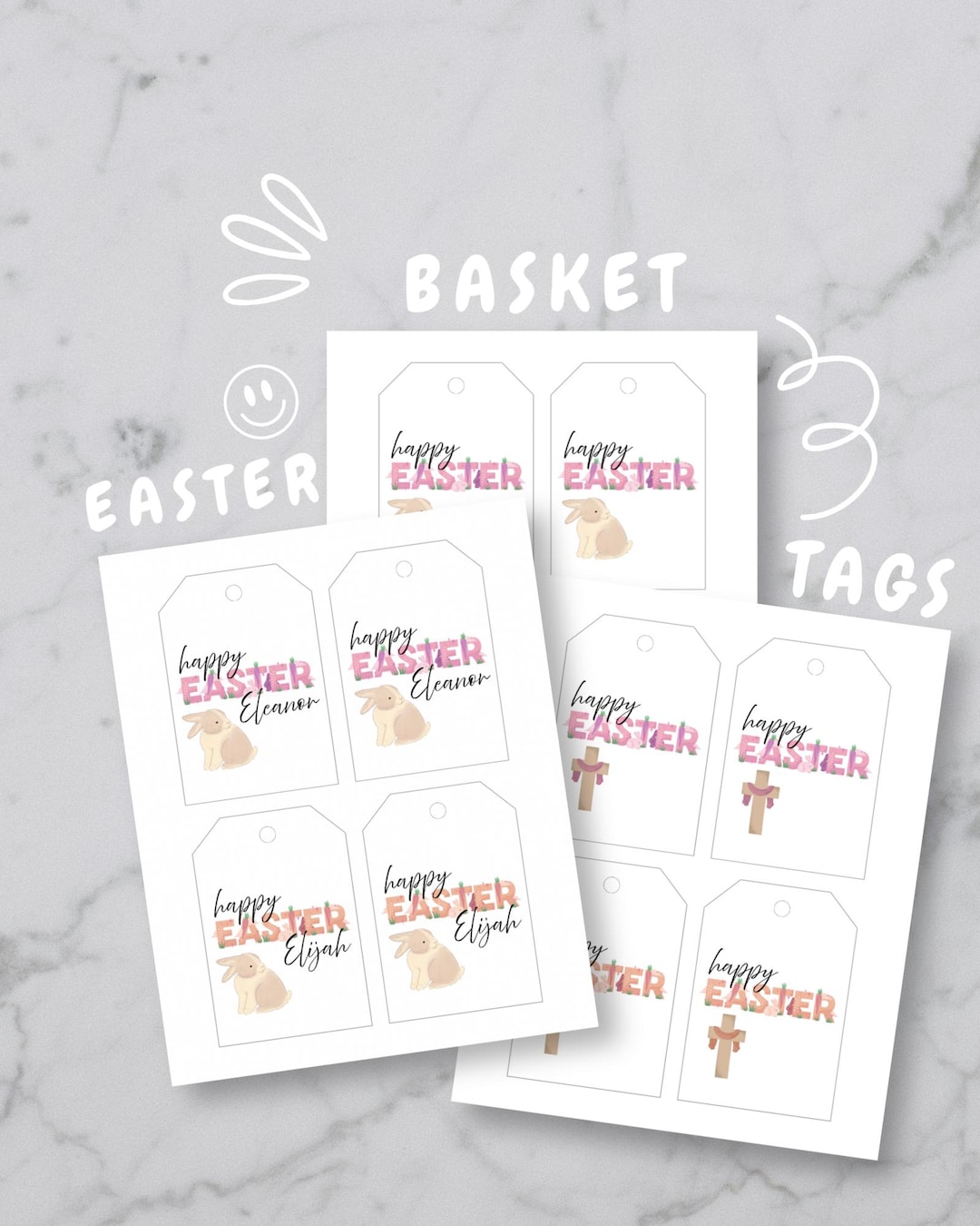 Editable Easter Gift Tags for Kids | Personalized Name Tags | Printable ...