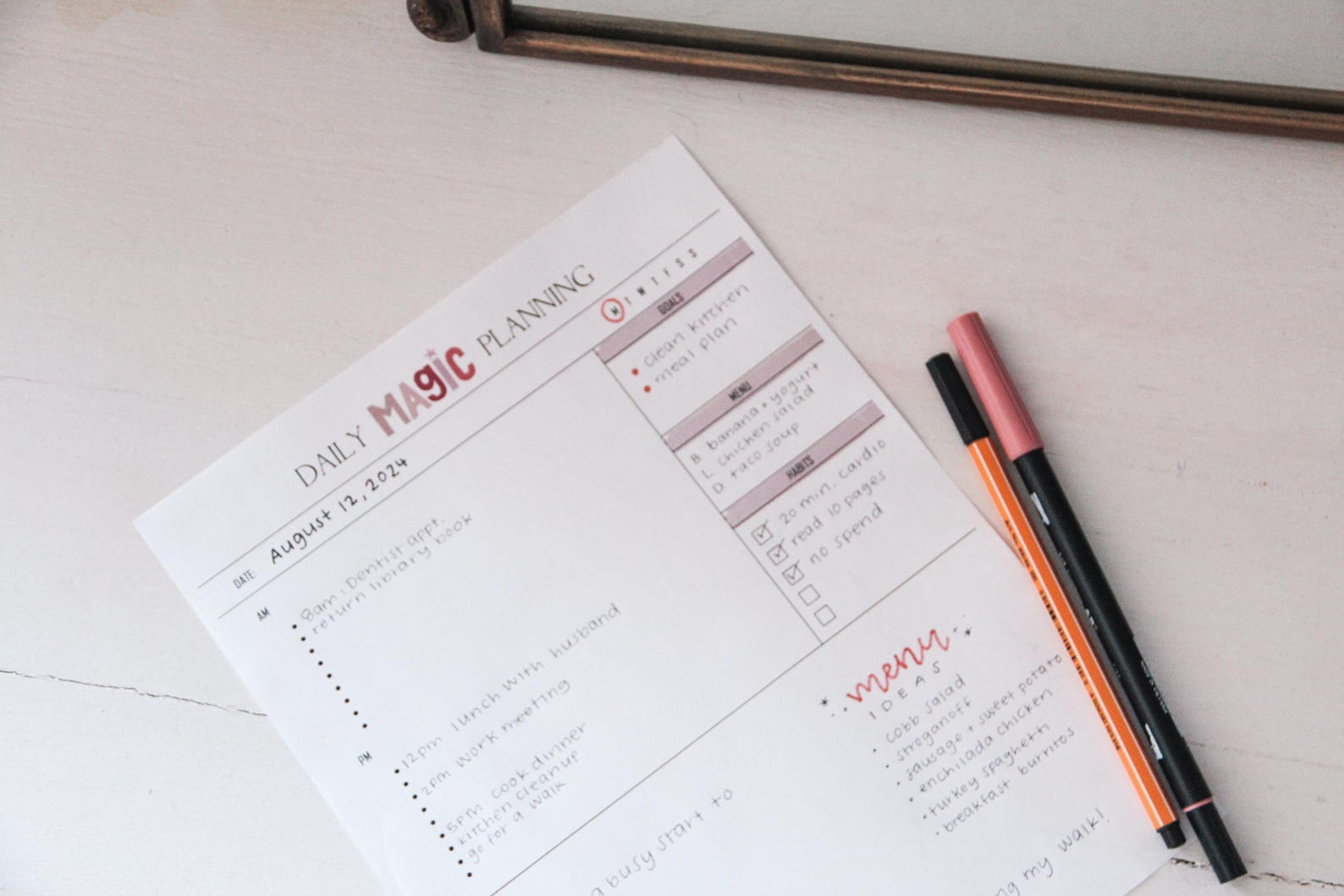 MAGIC Daily Planner Printable / Instant Download / Digital File - Etsy