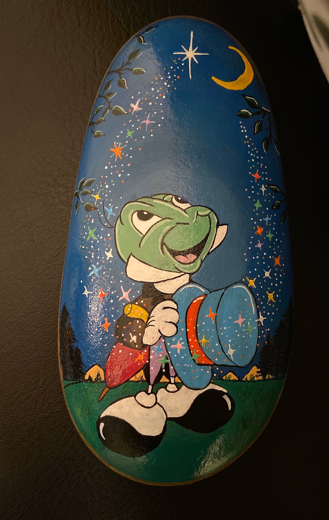 Jiminy Cricket Hand Painted Rock Wish Upon a Star - Etsy