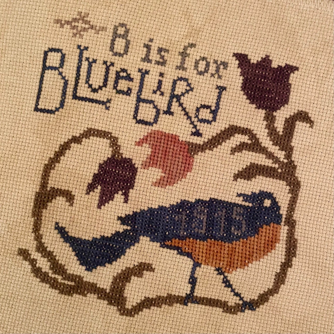 B is for Bluebird Cross-stitch PDF Chart Pattern - International Women ...