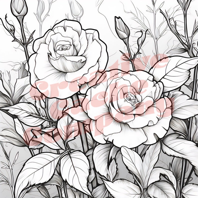 100 Printable Summer Flower Coloring Pages Bundle Sunflower, Daffodil ...