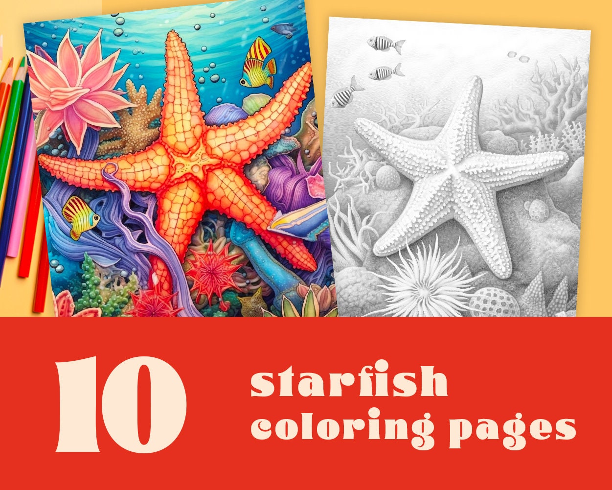 Starfish Swim School Coloring Pages