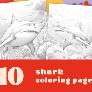 10 Photorealistic Shark Coloring Pages Ocean Life Coloring, Sea Life ...