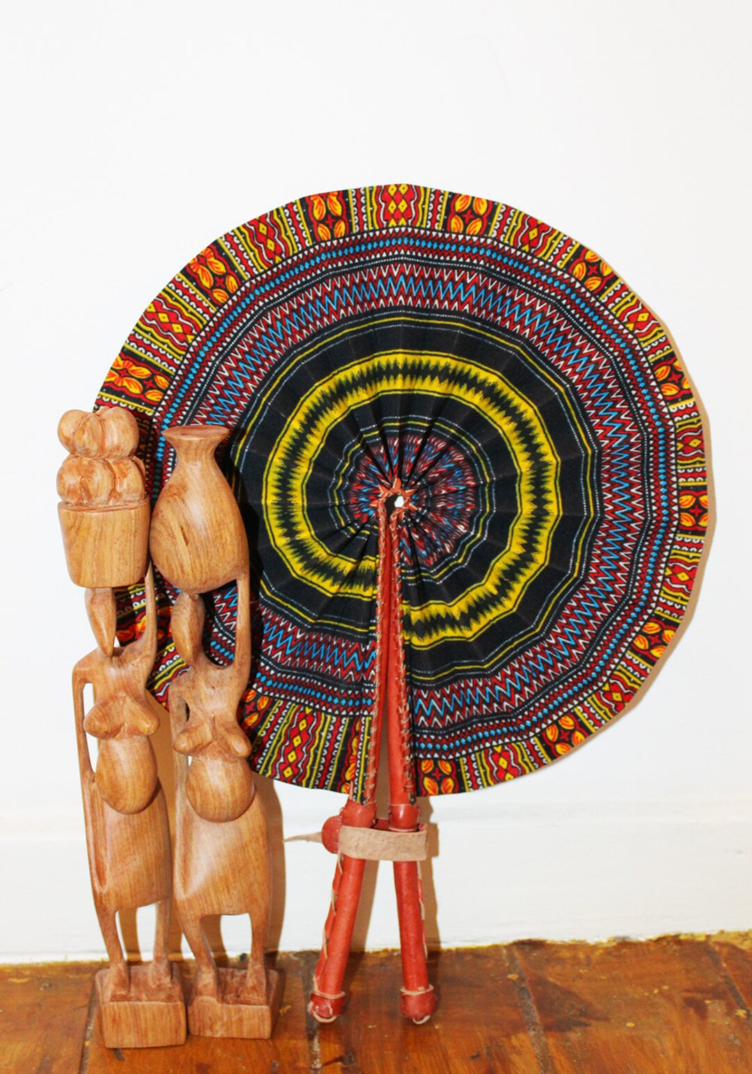 African Handmade Leather Fan - Etsy