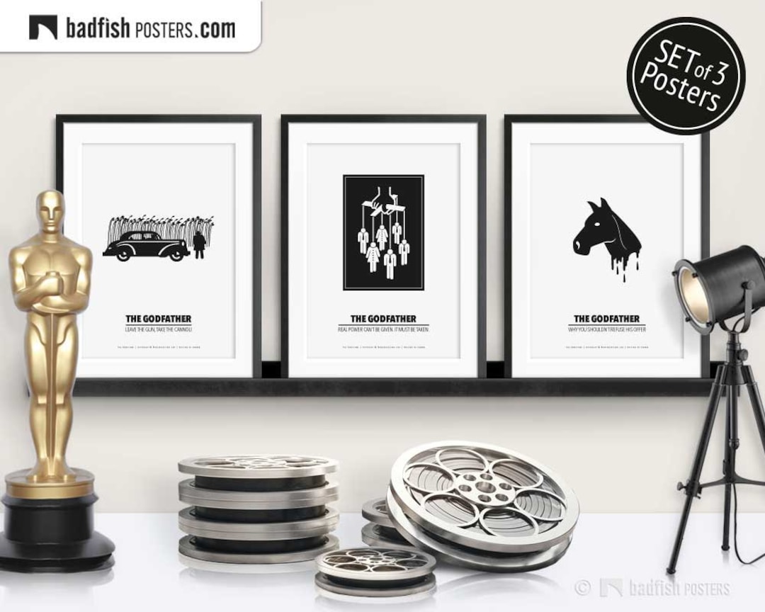 Set of 3 Movie Posters, the Godfather Collection, Don Corleone ...