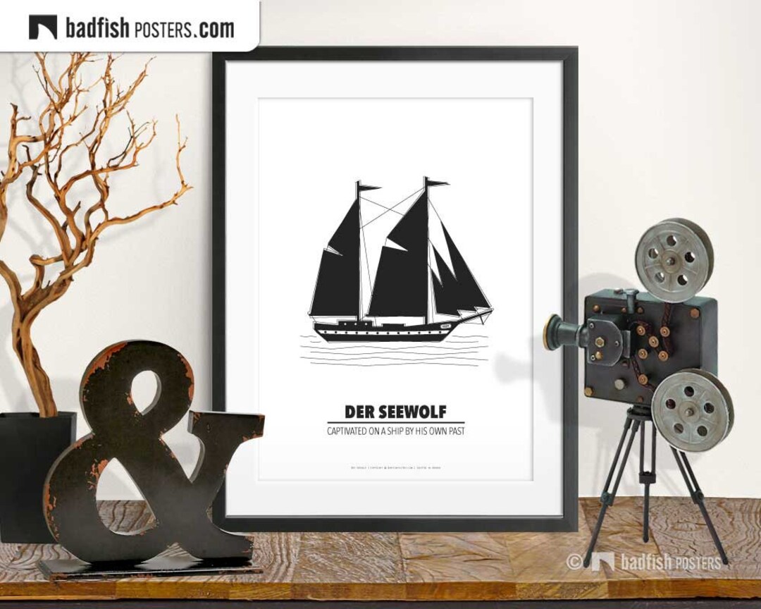 Der Seewolf Print, the Sea Wolf, Sail Boat, Alternative Movie Poster ...