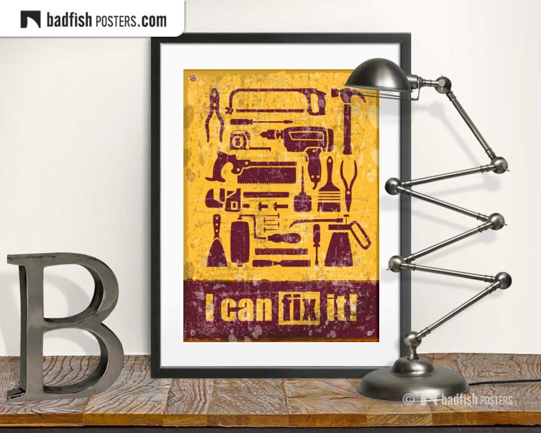 I Can Fix It Print, Needful Tools, Vintage Style Poster, Jack of All ...