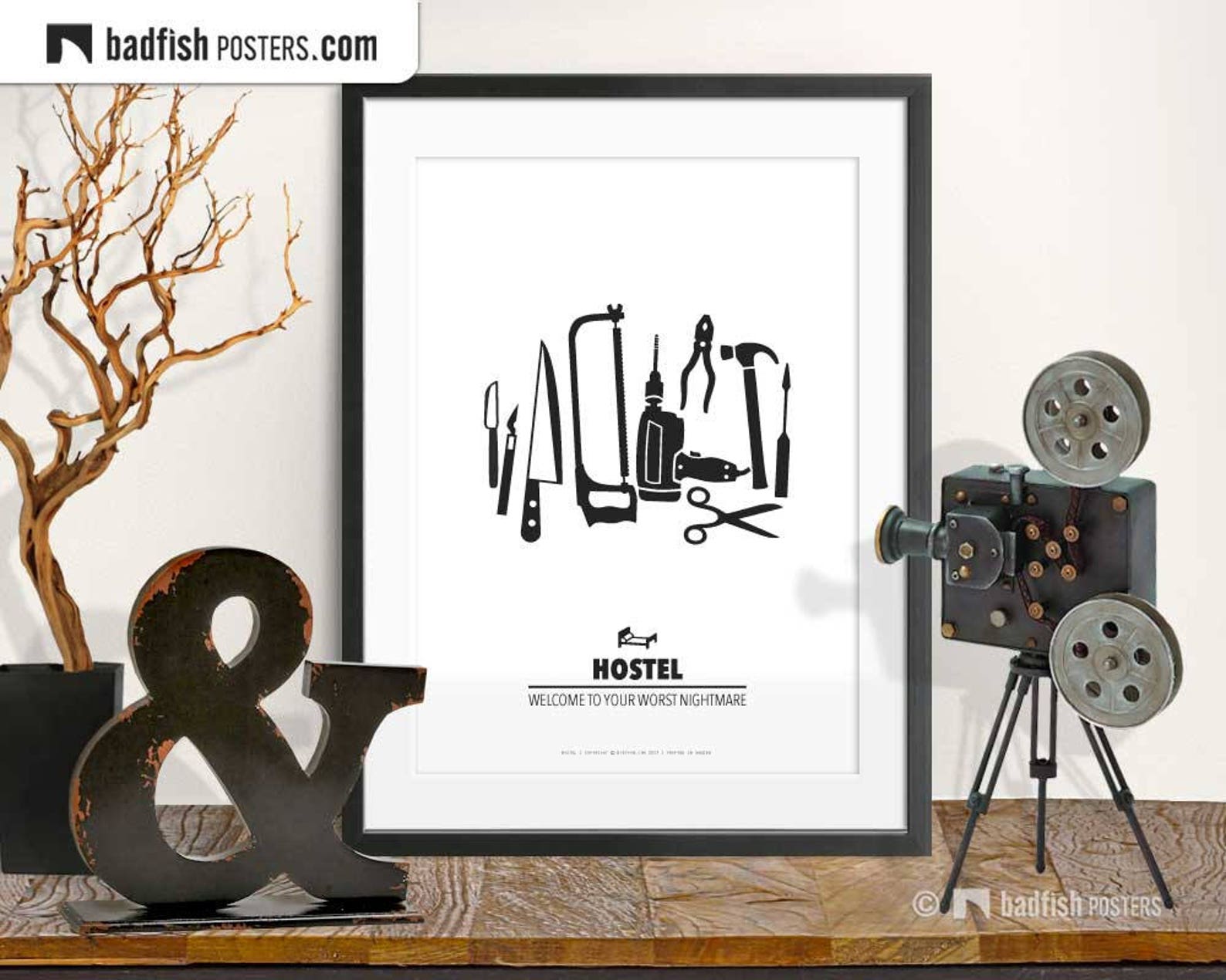 Hostel Print, Alternative Movie Poster, Black & White, Minimalist ...