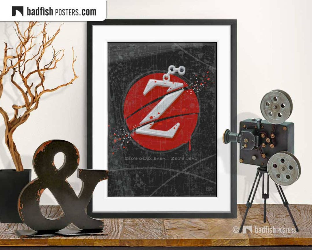Pulp Fiction Print, Alternative Movie Poster, Zed, Z Keychain, Cult ...