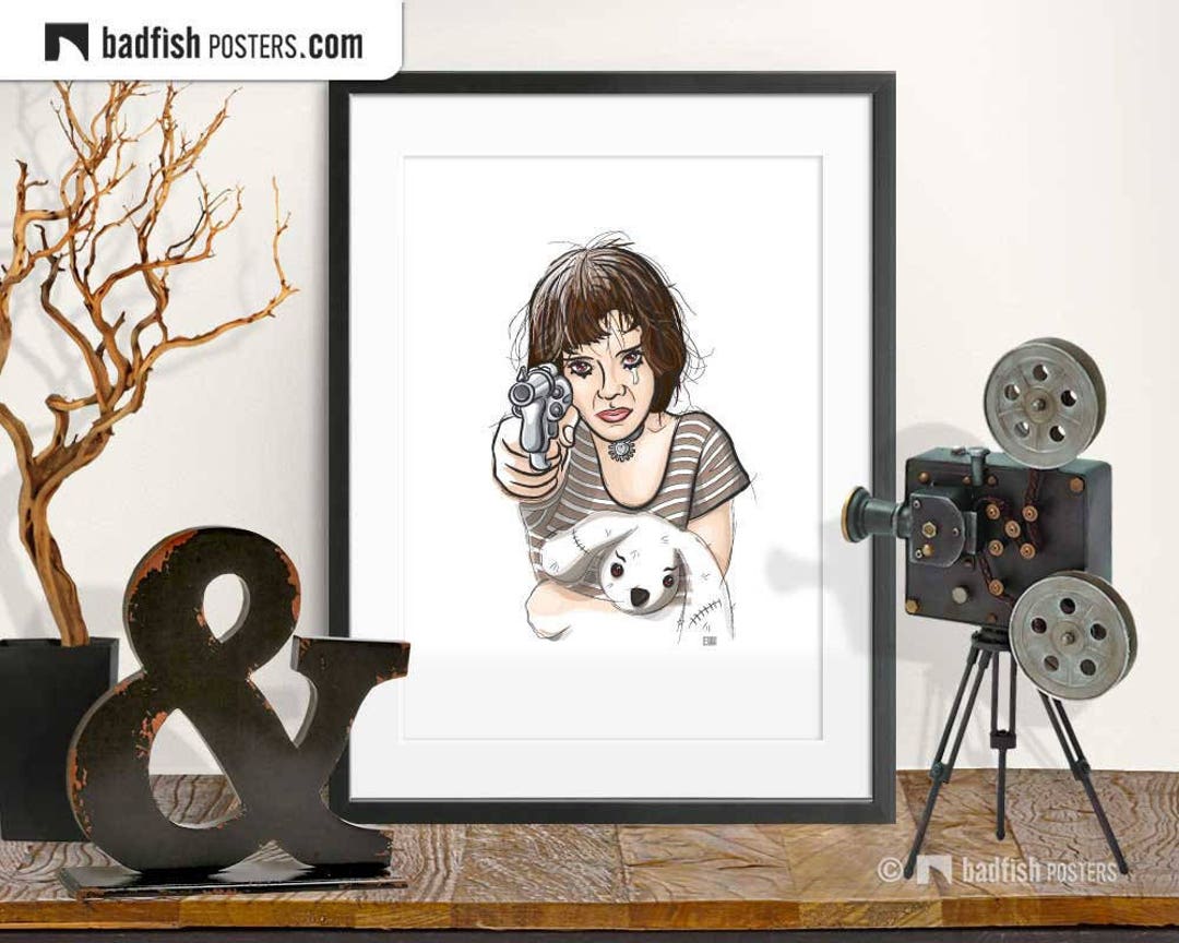 Mathilda Portrait Print, Gun and Teddy Bear, Alternative Movie Poster ...