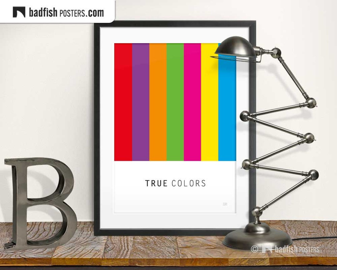 True Colors Print, Rainbow Colors Poster, Digital Art, Modern Graphic ...