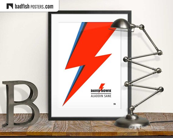 Lightning Bolt Poster Red & Blue Lightning Bolt Wall Decor | Etsy