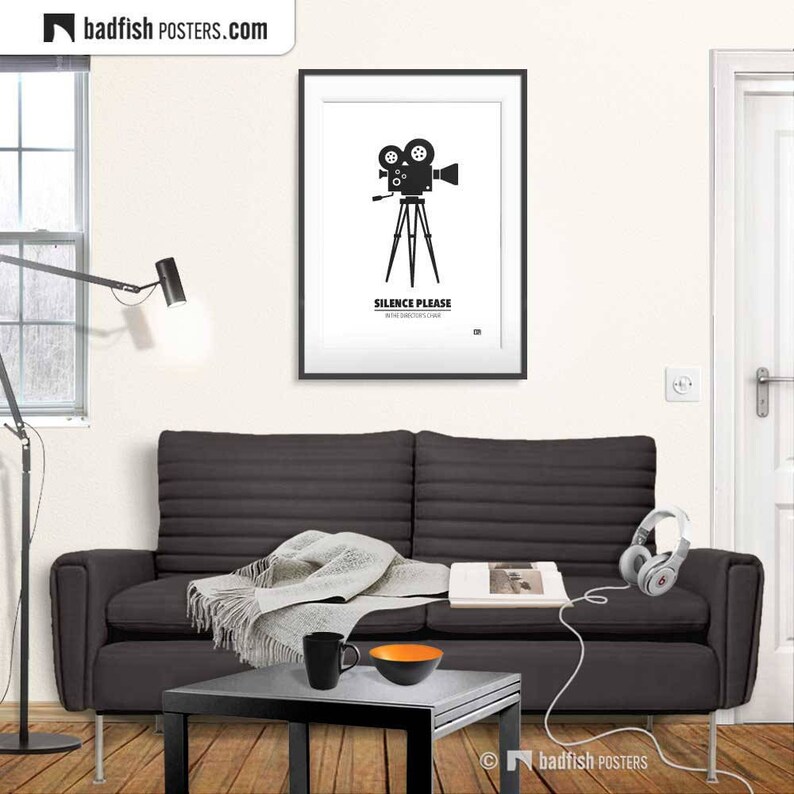 Movie Camera Print Movie Poster Minimalist Black & White - Etsy