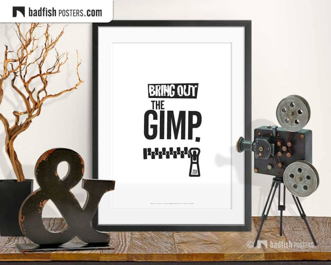 The Gimp Print, Alternative Movie Poster, Black & White, Minimalist ...