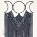 Charcoal Grey Triple Moon Macrame Wall Hanging Tapestry - Etsy