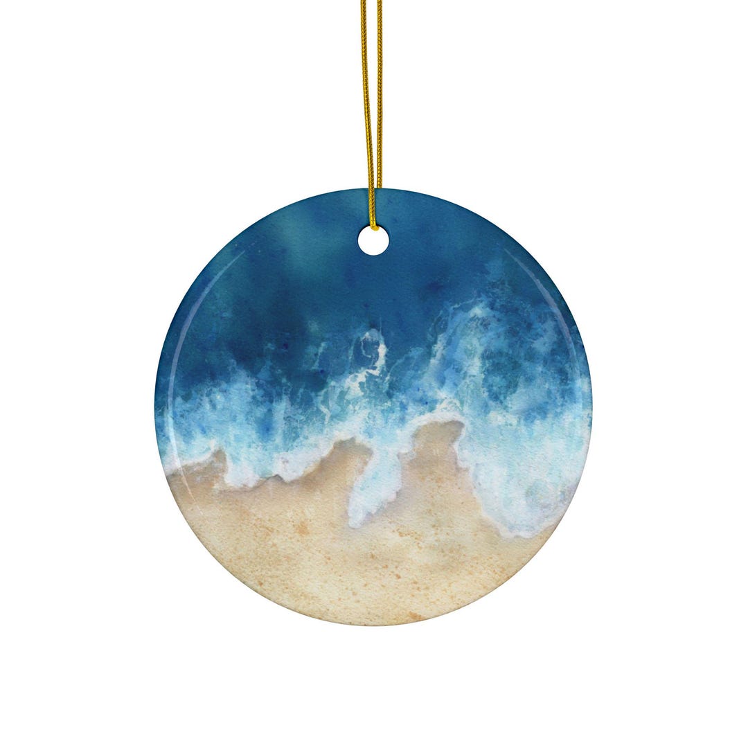 Ocean Wave Ceramic Ornaments | Coastal Decor | Beach Christmas Tree ...
