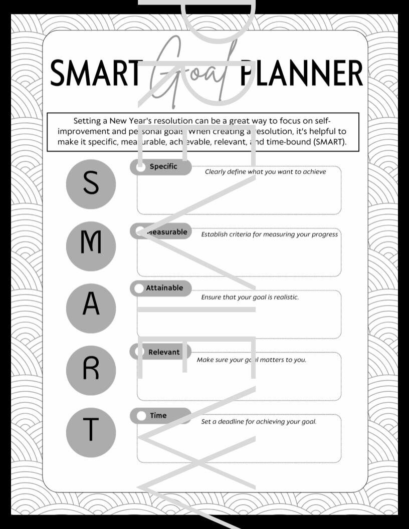 SMART Goal Planner Vibrant, Printable, Printable Weekly Planner ...