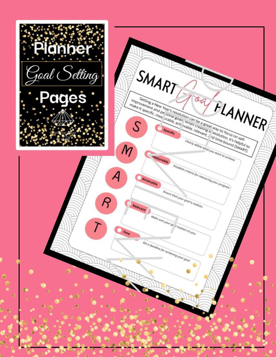SMART Goal Planner Vibrant, Printable, Printable Weekly Planner ...