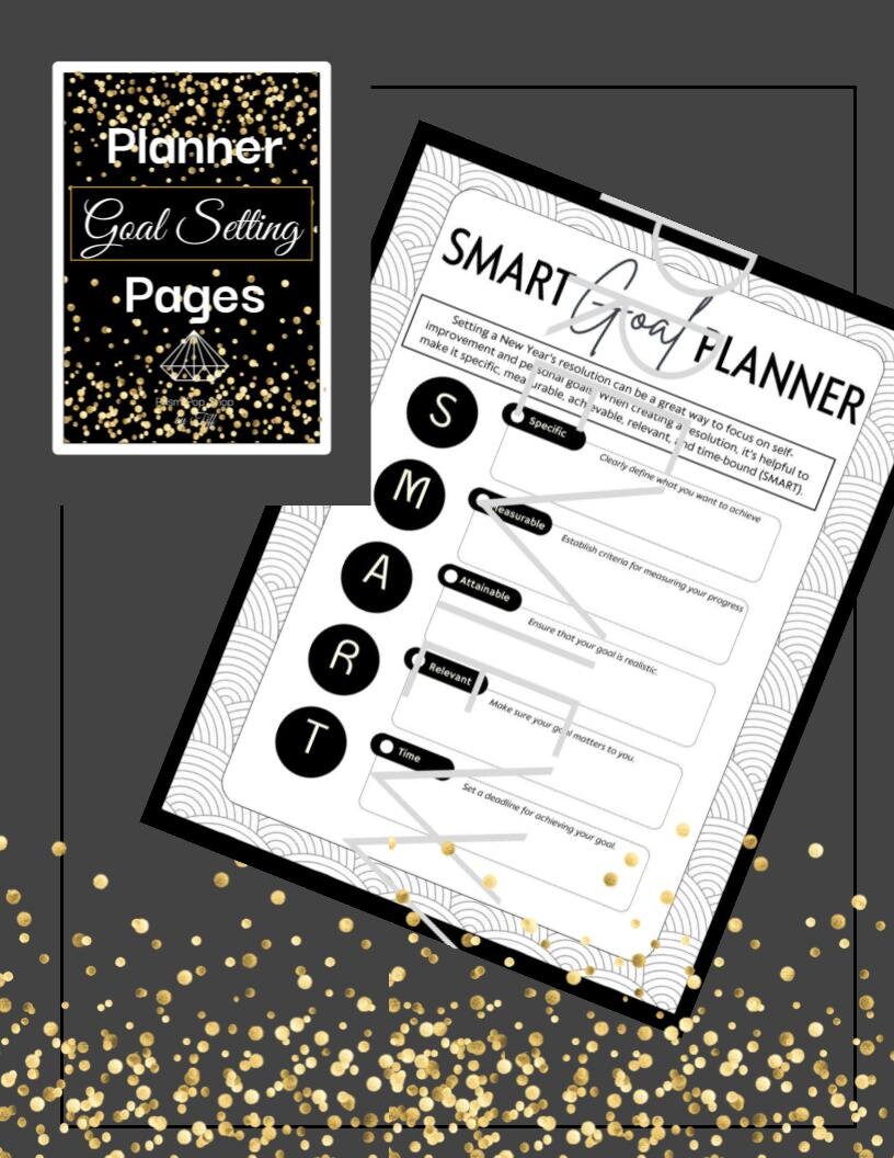 SMART Goal Planner Bw/grayscale, Printable, Printable Weekly Planner ...