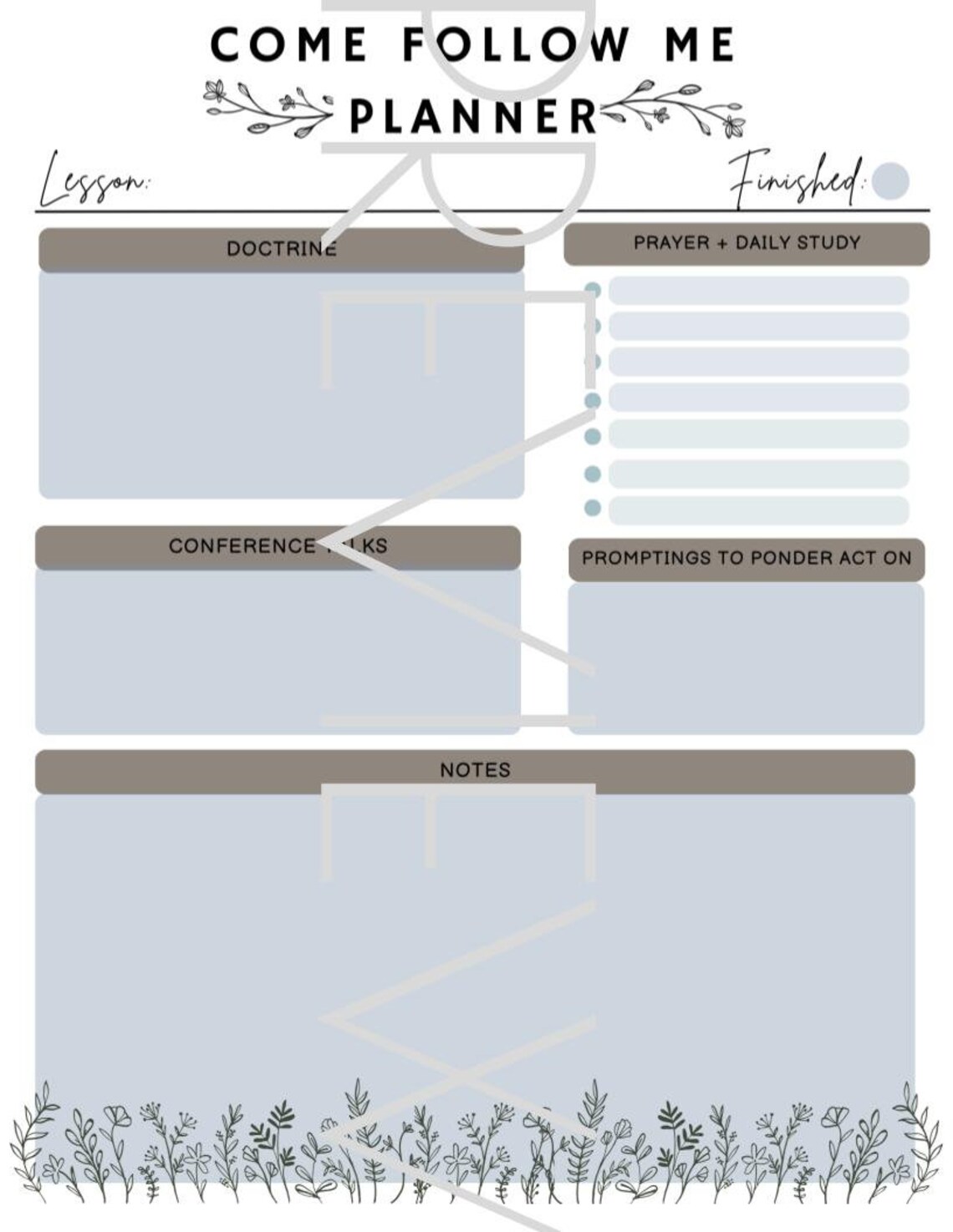 Come Follow Me Scripture Planner Pages, Checklist, Vision Board ...