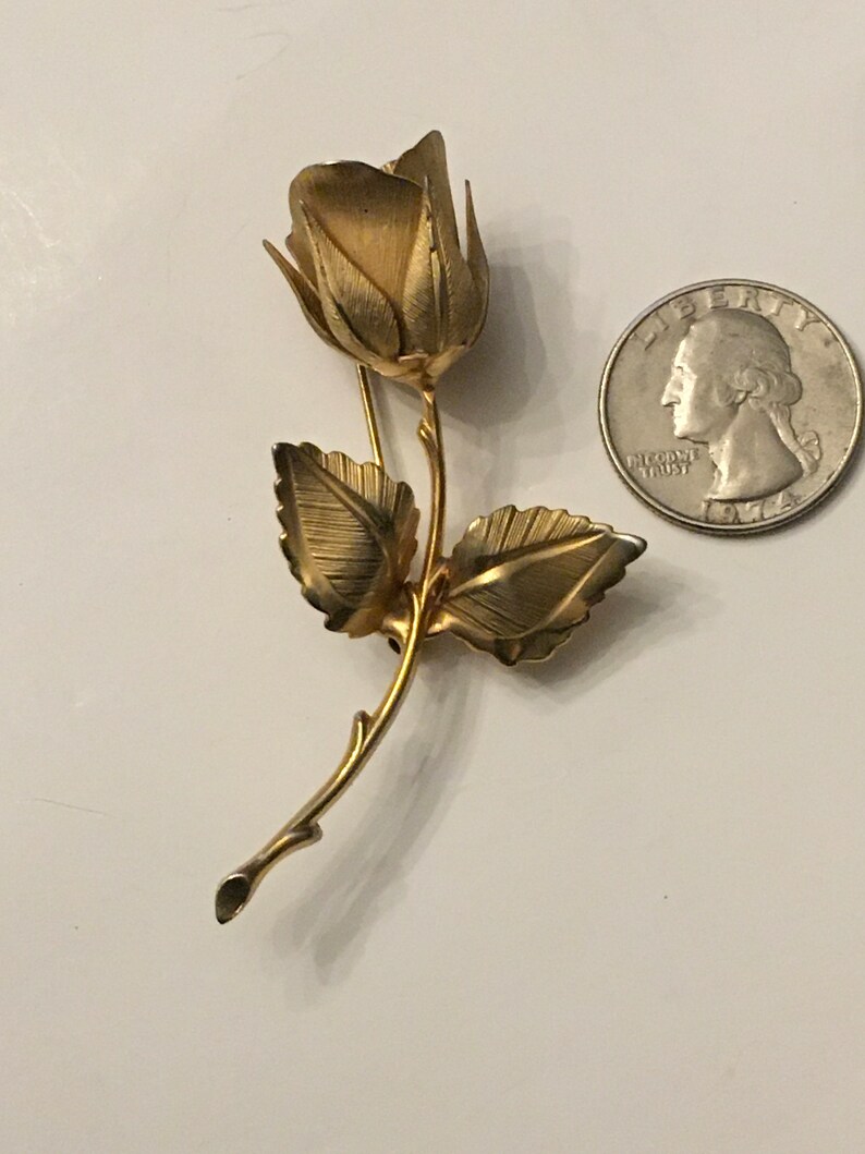 Vintage Gold Tone Rose Brooch/ Pin Signed Giovanni - Etsy