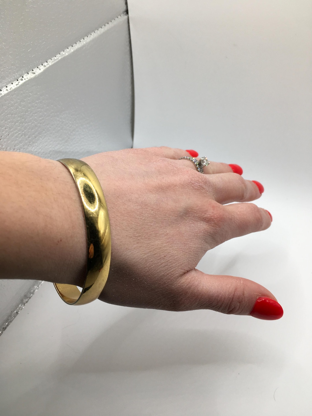 Vintage Gold Monet Bangle Bracelet 1/2 Inch Thick and Shiny - Etsy