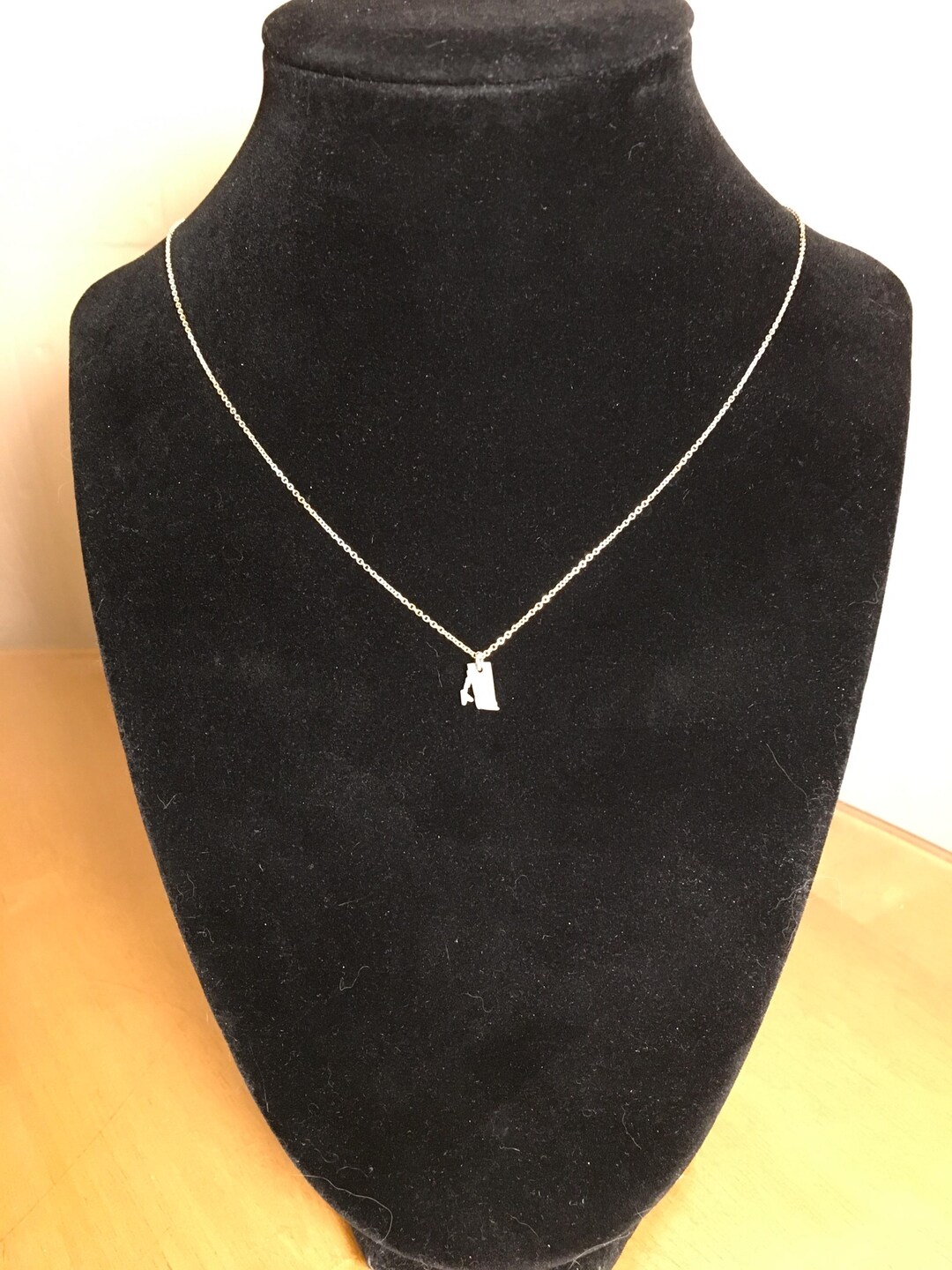 Vintage Sterling Silver Rhode Island Map Pendant - Delicate 18" Chain ...