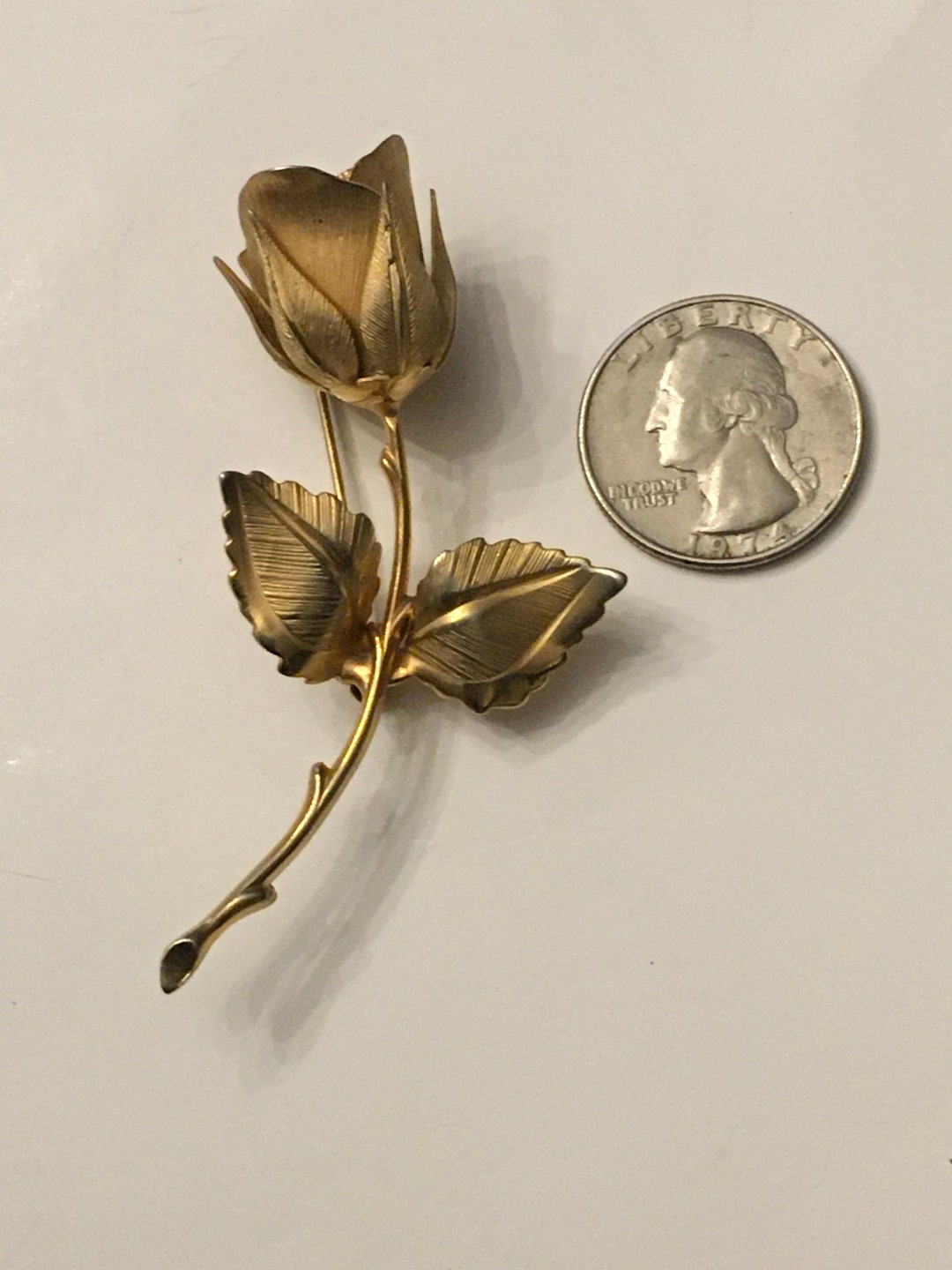 Vintage Gold Tone Rose Brooch/ Pin Signed Giovanni - Etsy