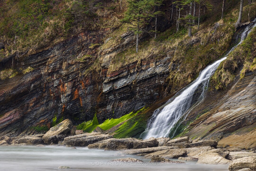 Carved Cliff / Beach Photo, Ocean Photo, Seascape, Color Beach ...