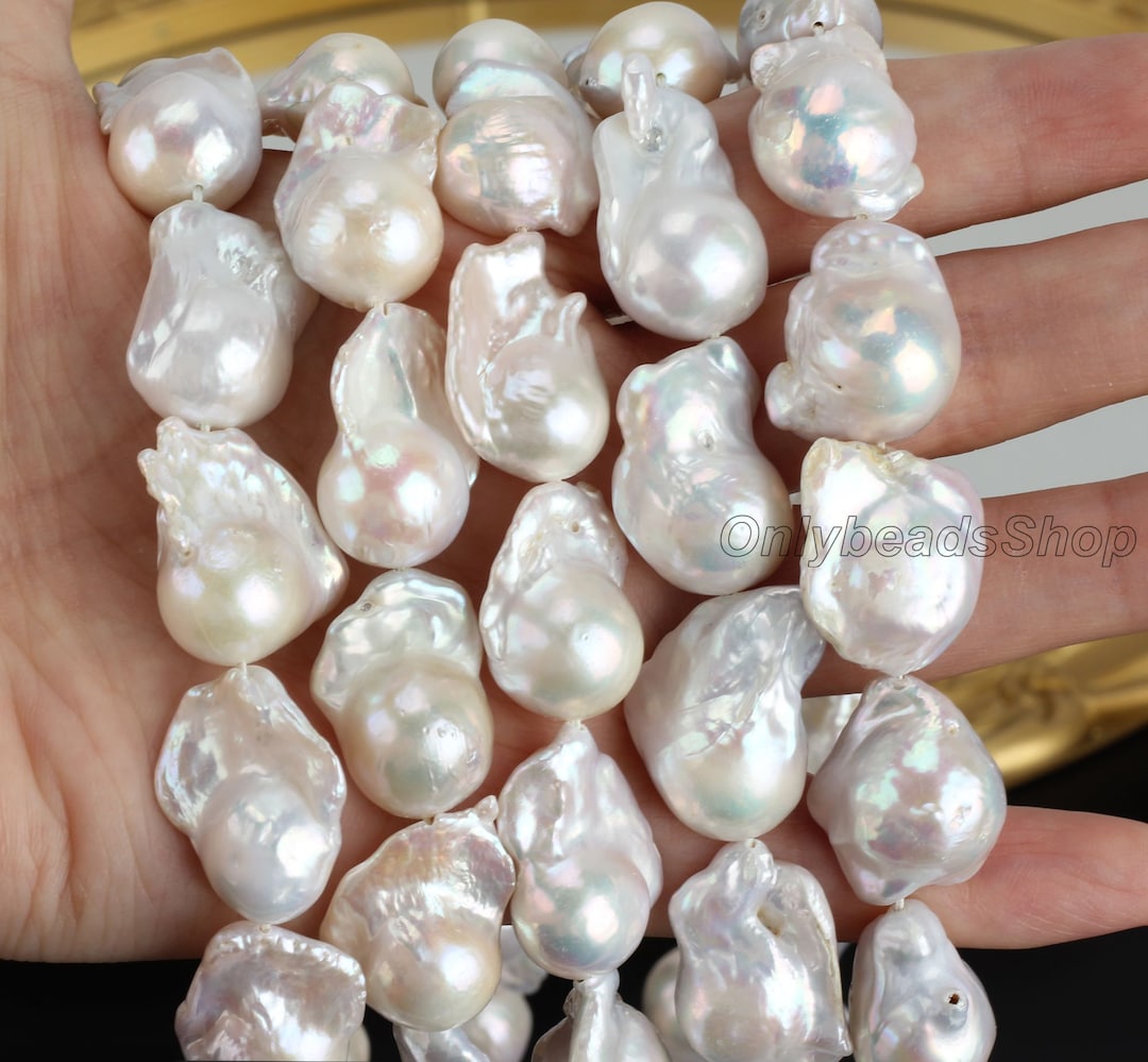 13-17x18-20mm White Freshwater Baroque Pearls,natural White Pearl ...