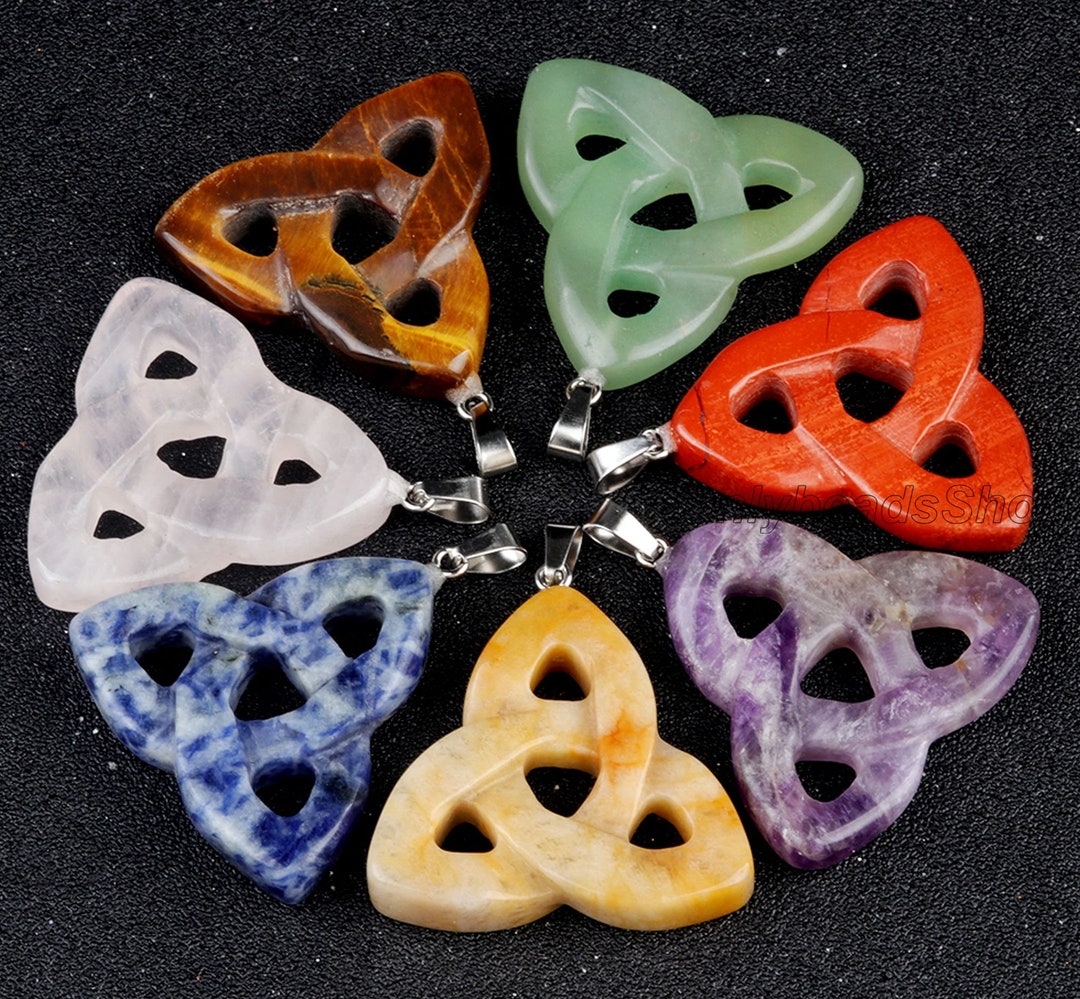 1PC Natural Irish Celtic Knot Gemstone Pendant Supply,wholesale,jewelry ...