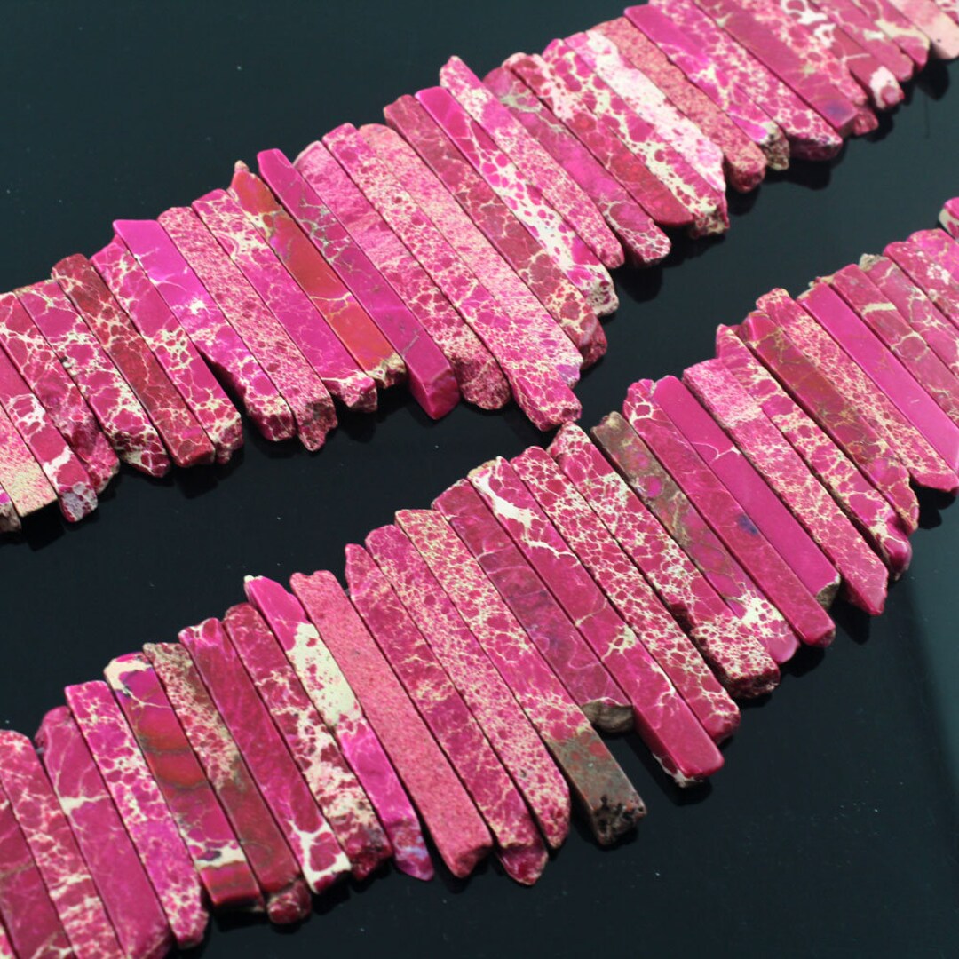 New Rose Red Sea Sediment Jasper, Gems Stick Beads Pendants Strand,raw ...