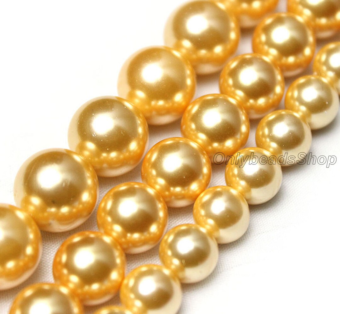 Beautiful Gold Shell Beads,round Shell Bead,shell Beads for Jewelry ...