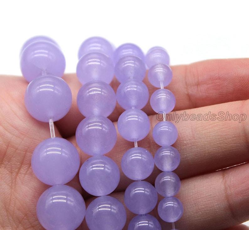 AAA Light Purple Jade Beads,violet Color Jade Beads,loose Round Purple ...