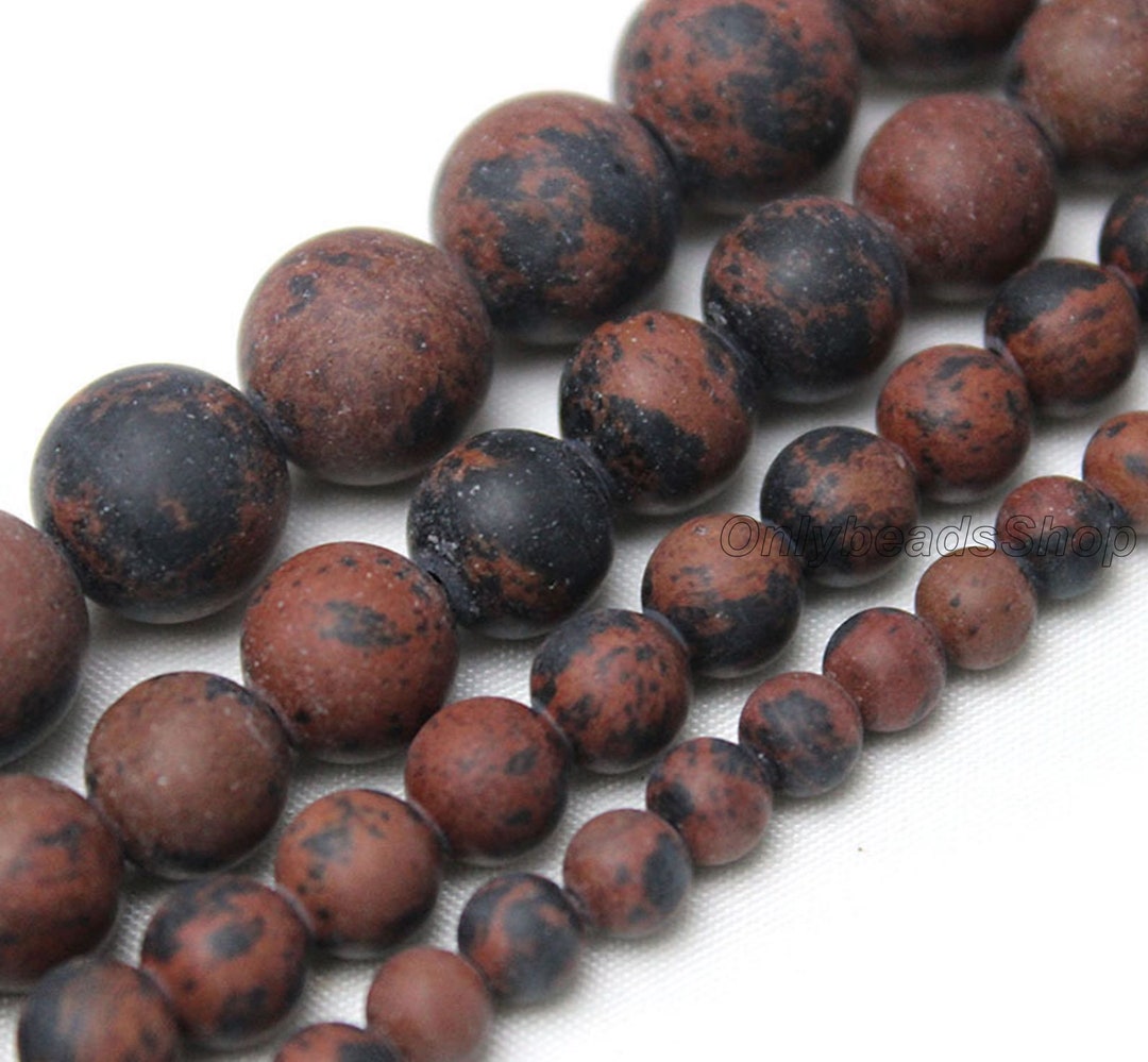 Weathered Black and Red Gemstone, Matte Natueal Gemstone,frosted Round ...