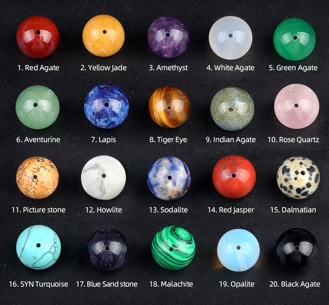 2pcs 12mm Half Hole Gemstone Beads,loose Beads Supply,multi-type ...