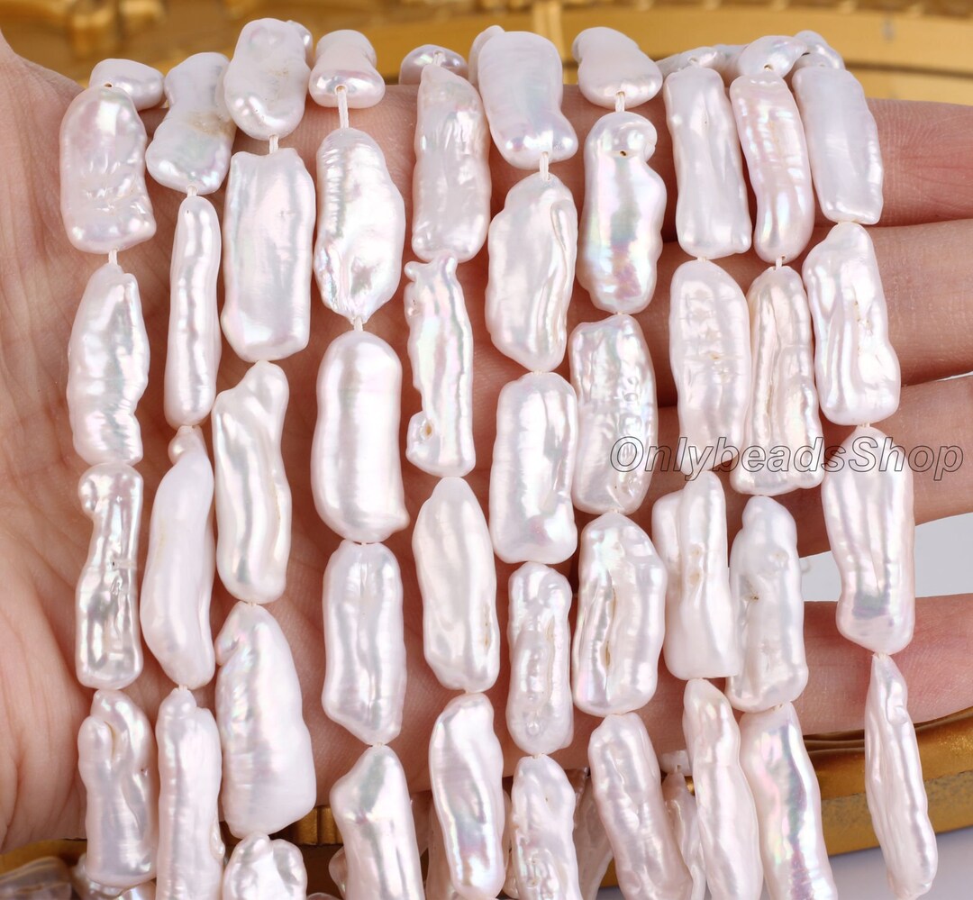 Natural White Biwa Pearls for Jewelry Making,biwa Freshwater Cultured ...