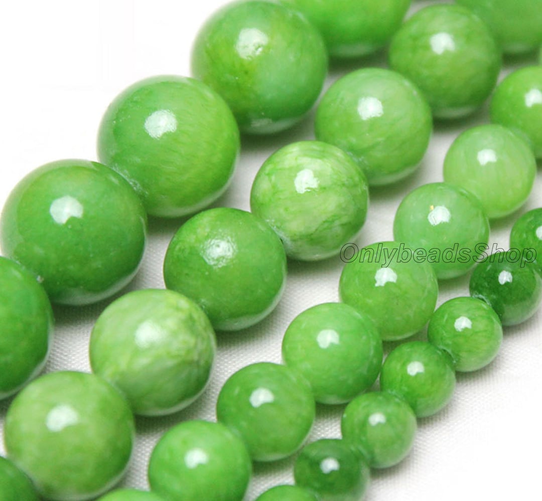 Unique Green Jade, Beige Jade Strand,high Quality Jade Gemstone ...