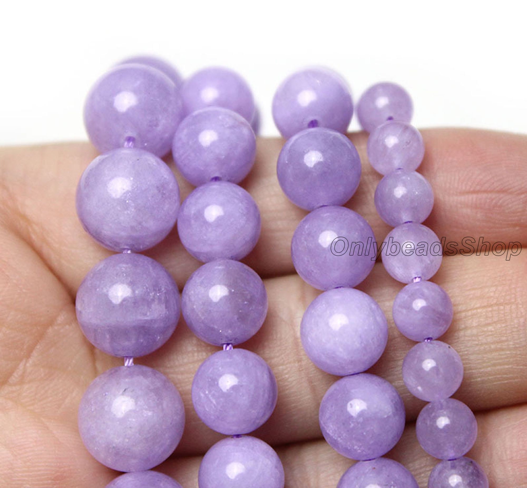 High Quality Natural Purple Jade Beads,round Dyed Loose Jade Beads ...