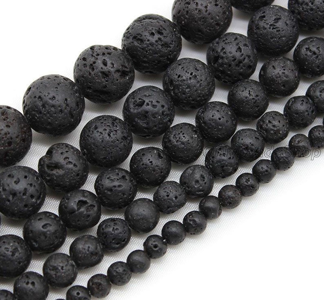 Black Volcanic Lava Beads,genuine Natural Lava Gemstone Beads,loose ...