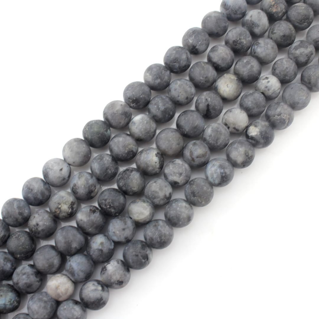 Genuine Natural Matte Black Larvikite,marble Labradorite Beads,loose ...