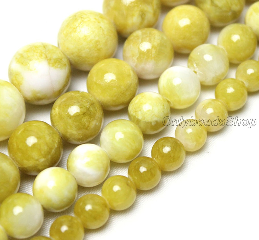 Yellow&white Persian Jade Beads,loose Jade Beads,wholesale,smooth ...