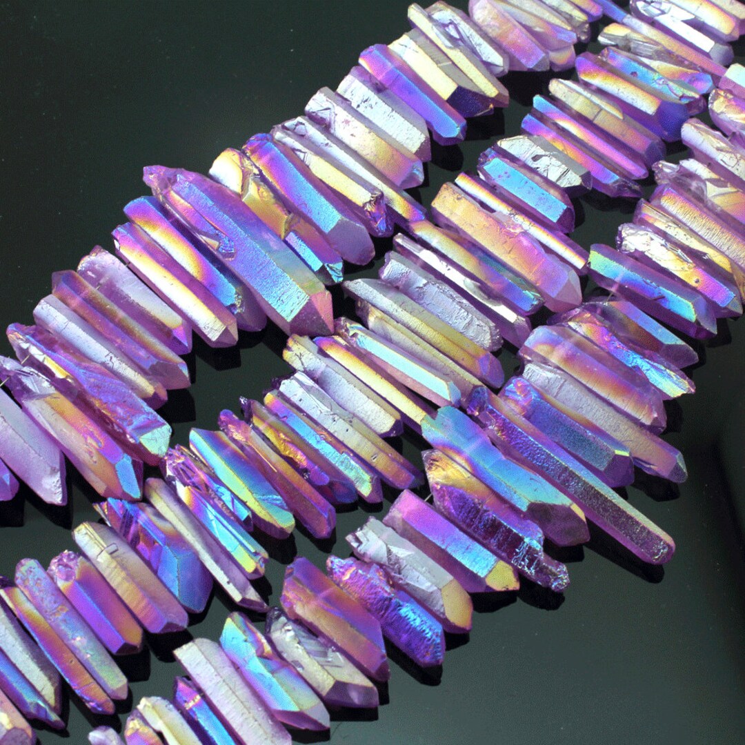 Natural Purple Quartz Crystal Sticks Points Beads,full Strand Bulk ...