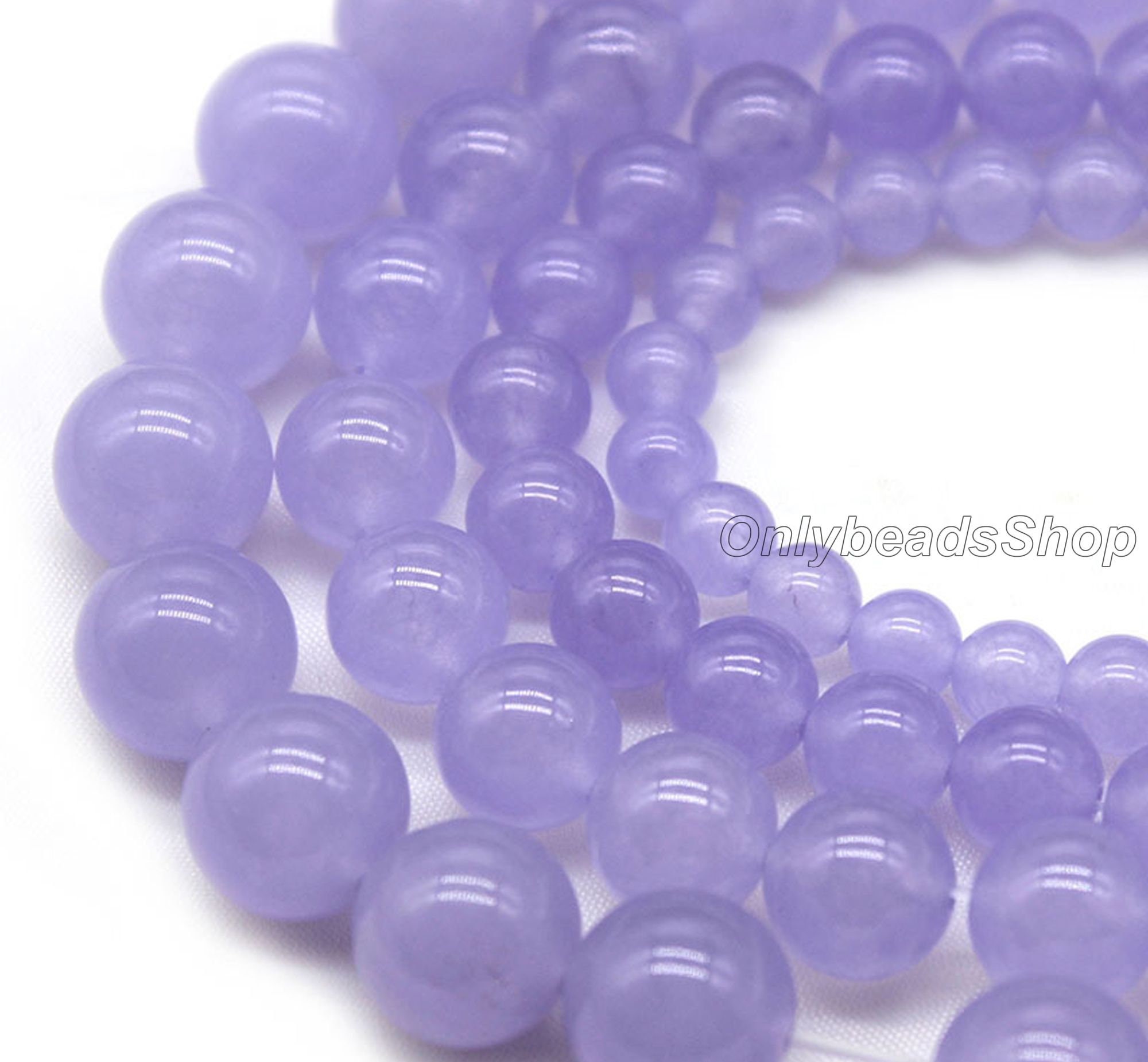 AAA Light Purple Jade Beads,violet Color Jade Beads,loose Round Purple ...